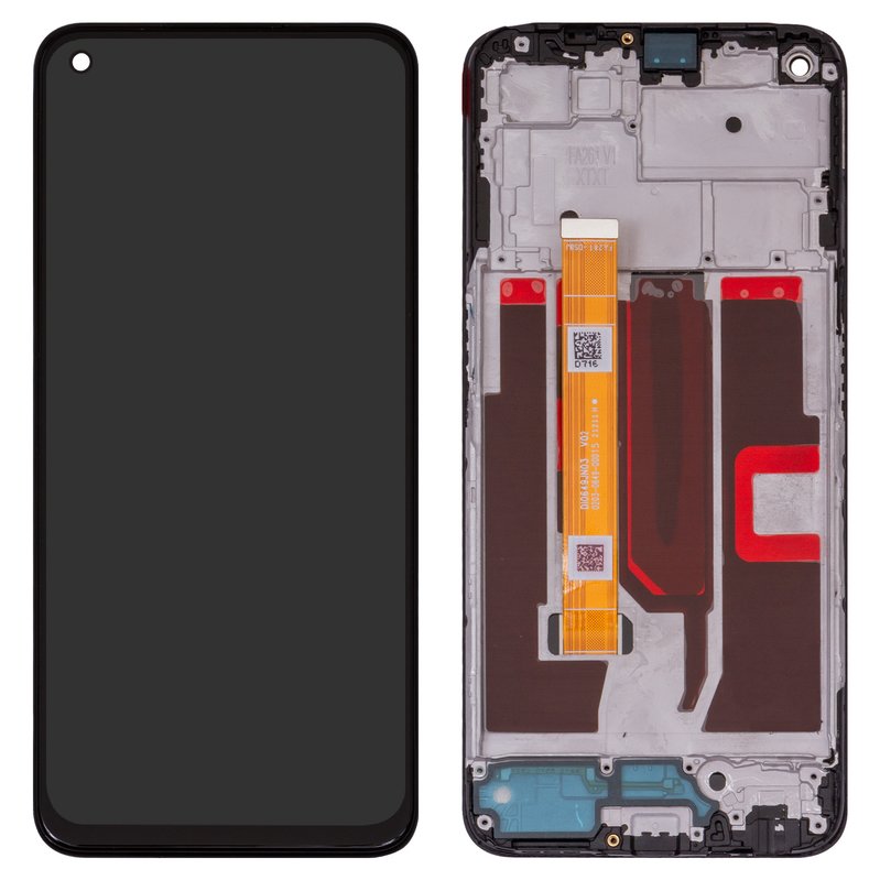 LCD compatible with Oppo A54 5G, A74 5G, A93 5G, (black, with frame ...